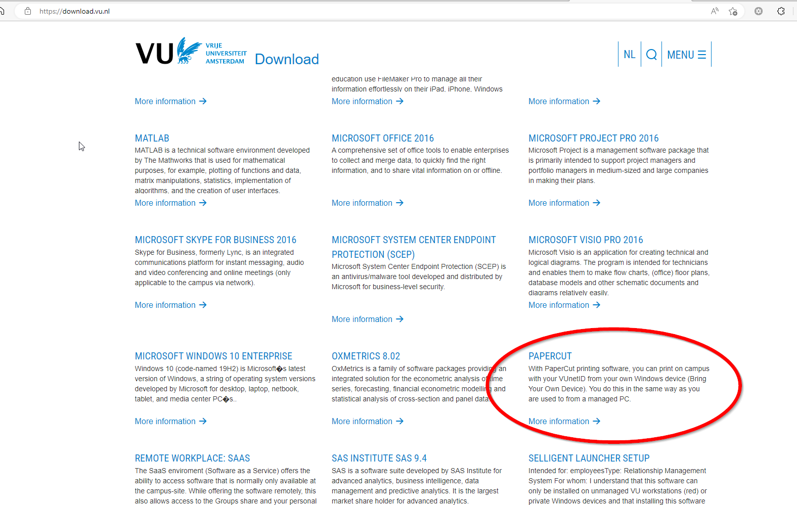 Printing - VU Ondernemend